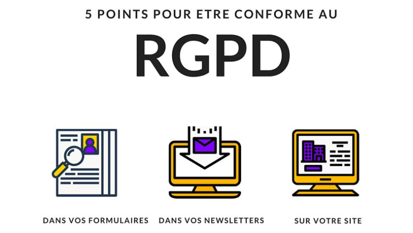 Infographie : 5 points pour être conforme au RGPD | Solidatech